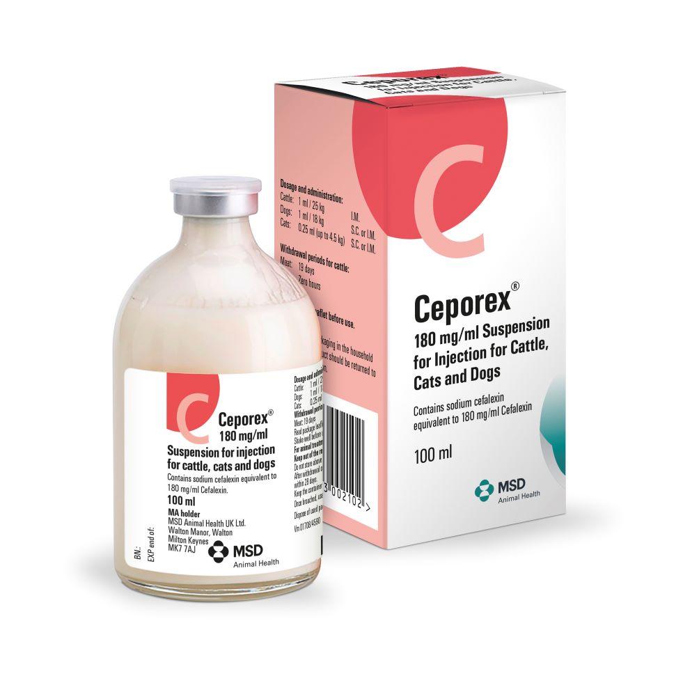 Ceporex™ 180 mg/ml Suspension for injection for cattle, cats and dogs ...